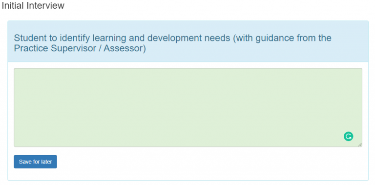 Initial Interview - ePAD training student guide - University of ...